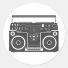 Boombox Classic Round Sticker | Zazzle.com