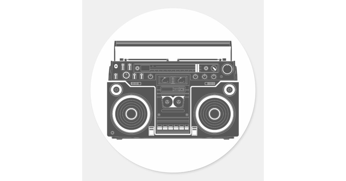 80s Boombox Classic Round Sticker | Zazzle