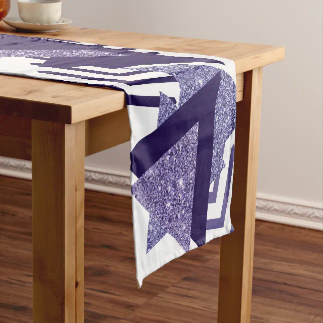 80s Cool Abstract | Purple Passion Shapes Pattern Short Table Runner ...
