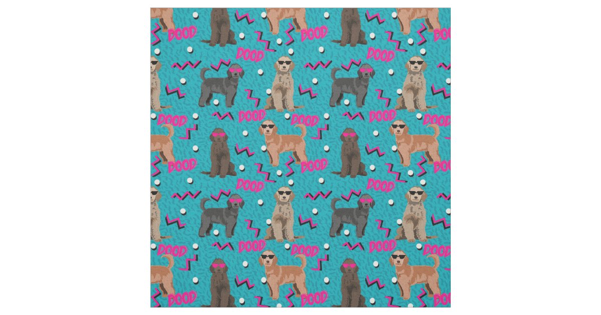 80s Cool Dood fabric golden doodle dog funny | Zazzle