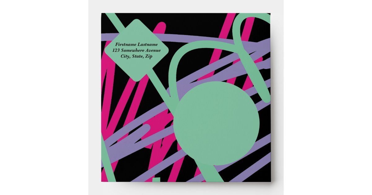 80s design eighties envelope 1 vintage splash art | Zazzle