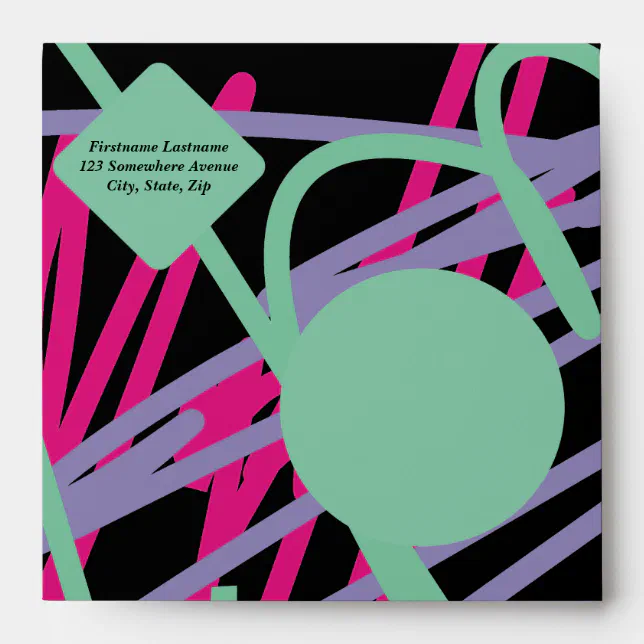80s design eighties envelope 1 vintage splash art | Zazzle