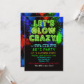 80s Eighties Glow Party Invitation | Zazzle