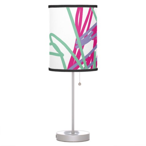 80s eighties vintage colors splash medley art girl table lamp | Zazzle