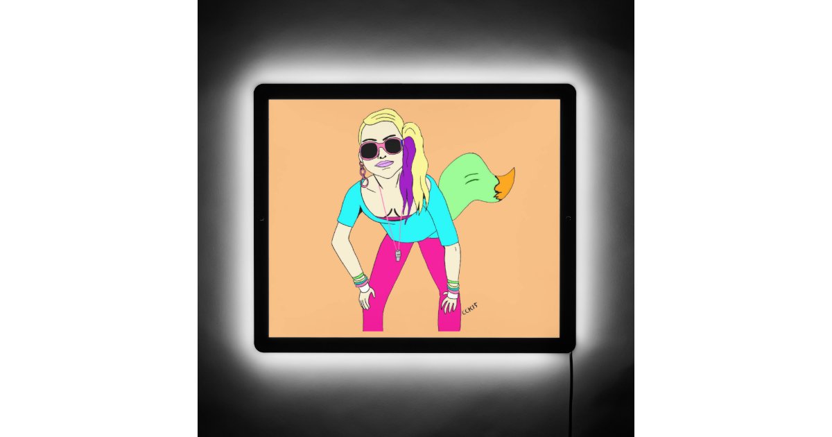 80s foxy girl LED sign | Zazzle