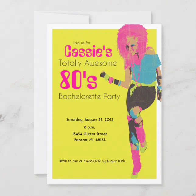 80's Glam Invitation | Zazzle