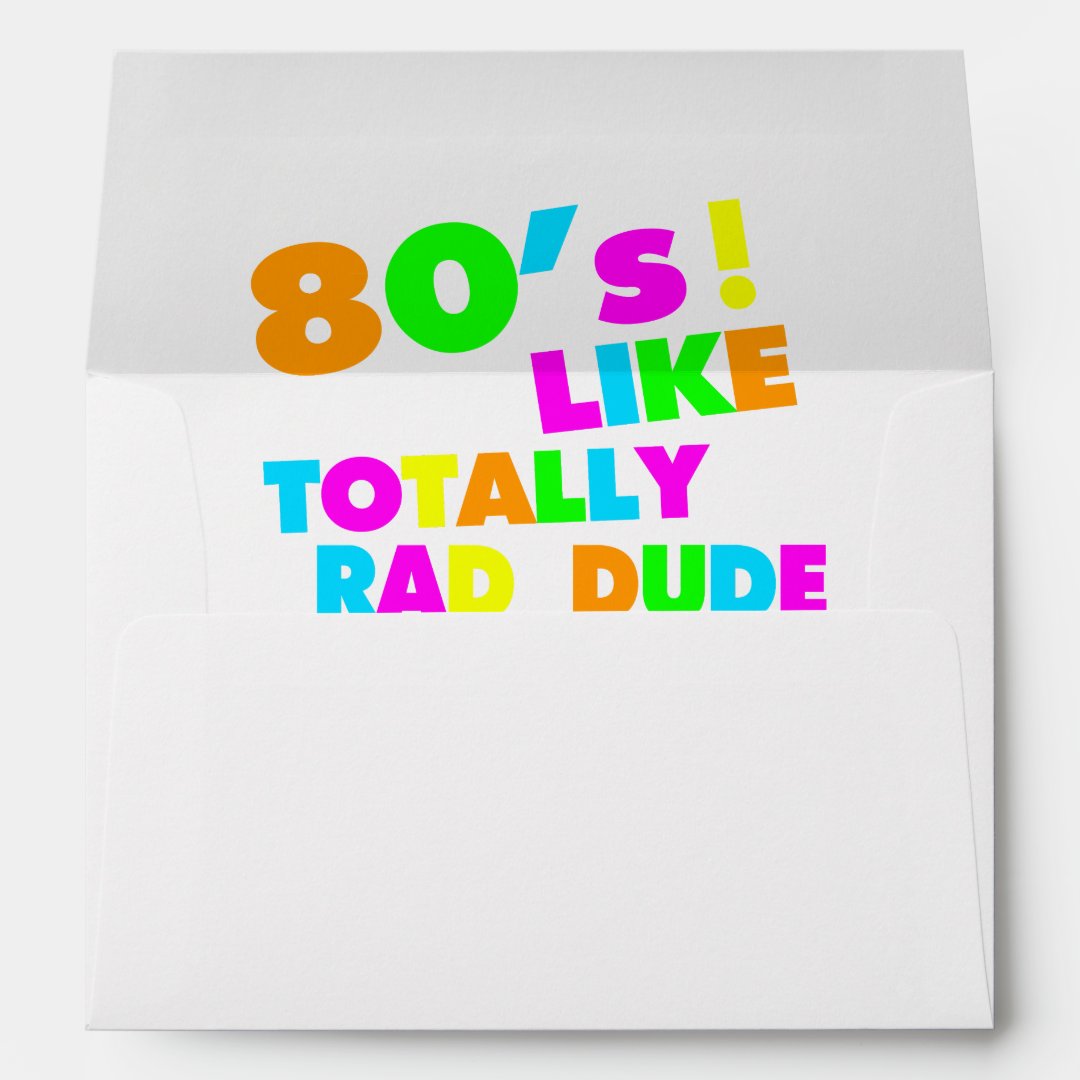 80's Like Totally Rad Dude Neon Envelope | Zazzle