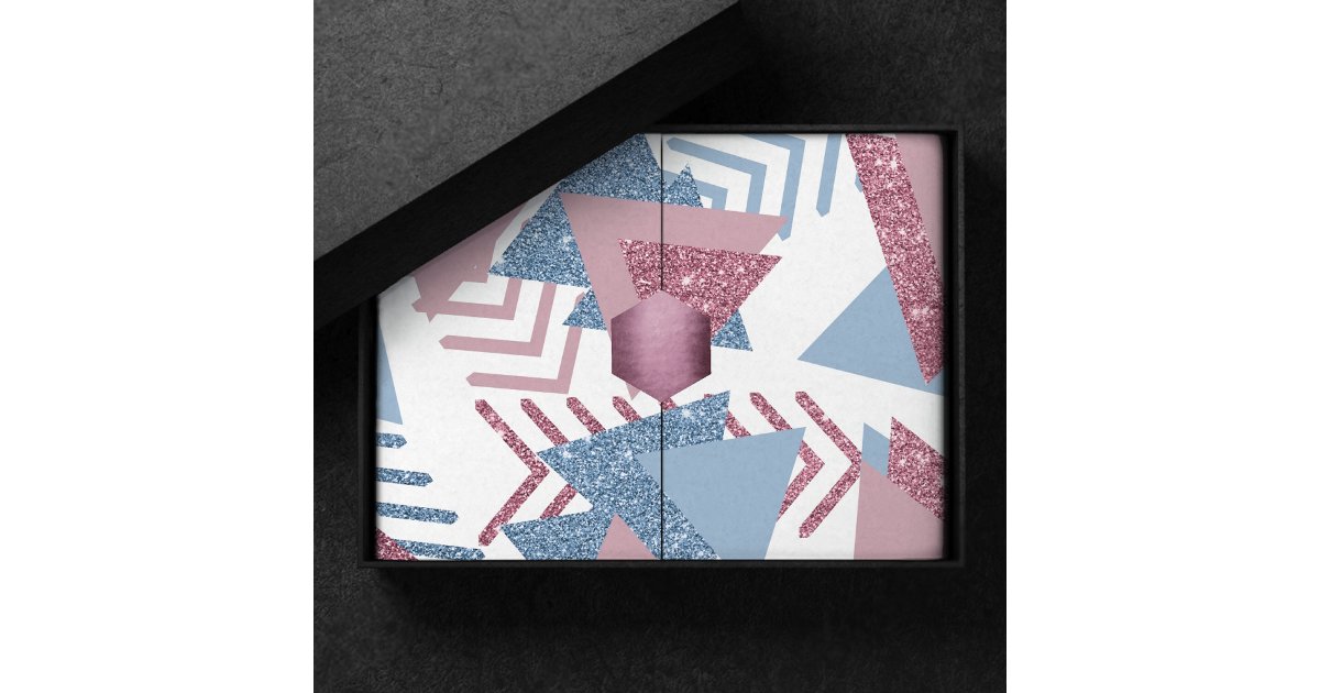 80s Lunar Abstract | Dusty Mauve Pink and Blue Tissue Paper | Zazzle