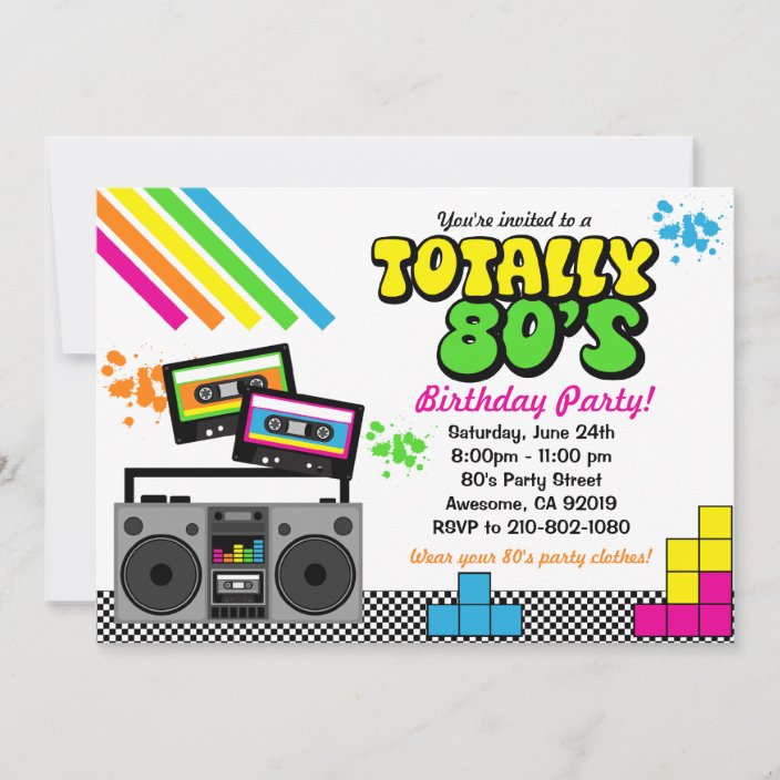 80 S Party Invitation Zazzle