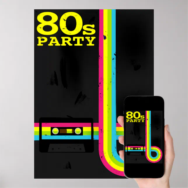 80s party poster | Zazzle