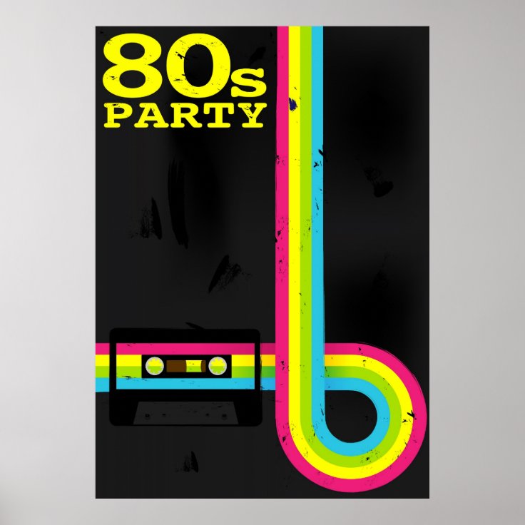 80s party poster | Zazzle