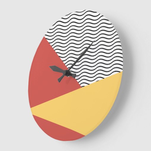 80s Pop art pattern Large Clock | Zazzle