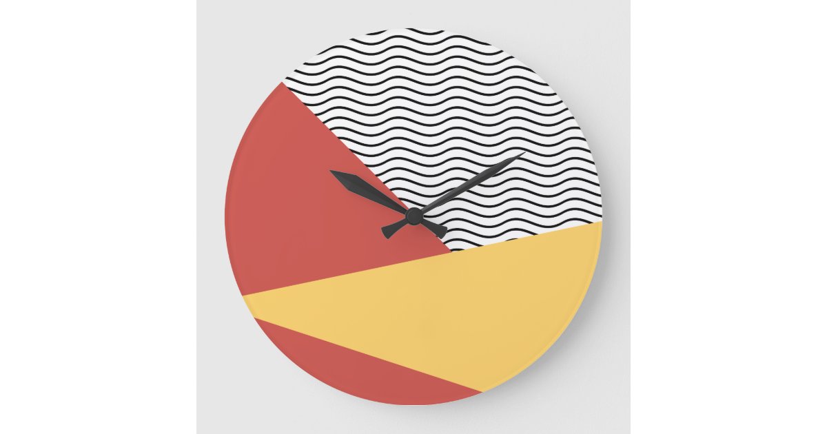 80s Pop art pattern Large Clock | Zazzle