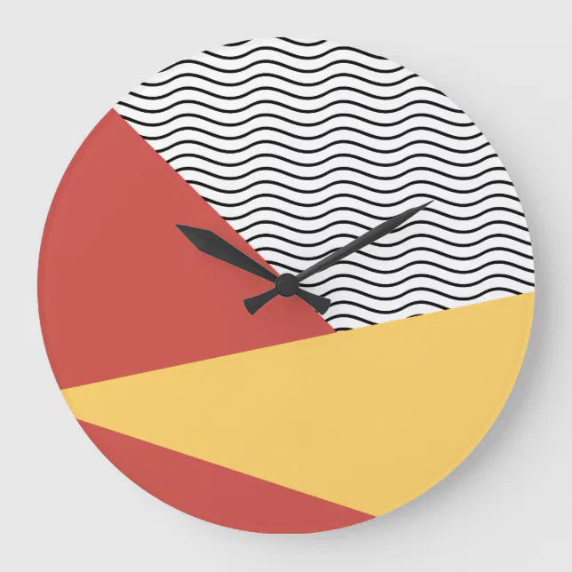 80s Pop art pattern Large Clock | Zazzle