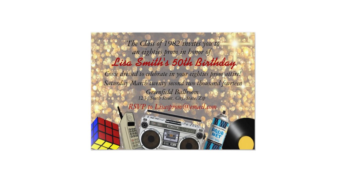 80's Prom Celebration Invitation | Zazzle.com