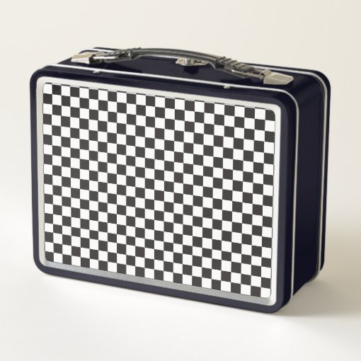 80's Retro Checkerboard Metal Lunch Box | Zazzle