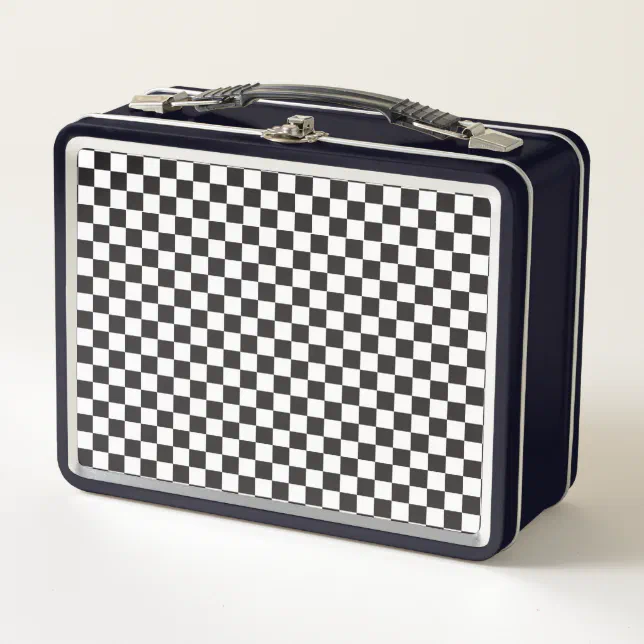 80's Retro Checkerboard Metal Lunch Box | Zazzle