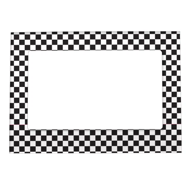 80's Retro Checkerboard Picture Frame Magnet | Zazzle