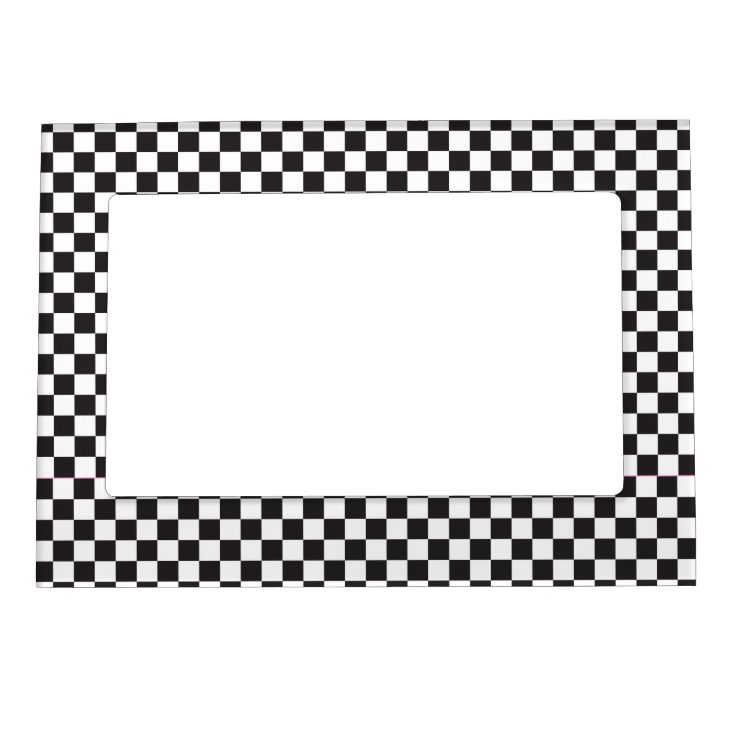 80's Retro Checkerboard Picture Frame Magnet | Zazzle