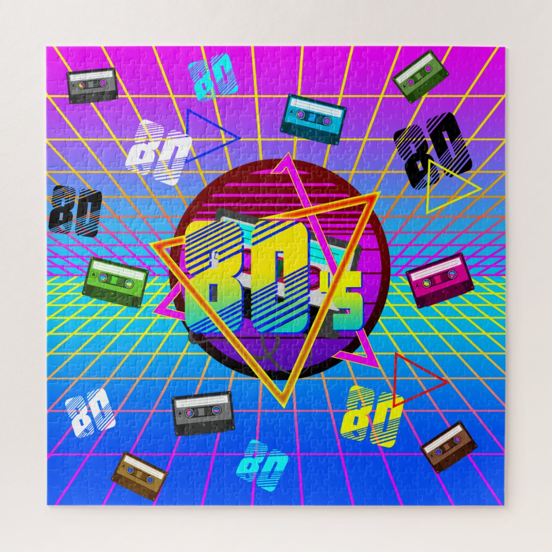 80's RETRO OLD SCHOOL CASSETTE TAPE Jigsaw Puzzl Jigsaw Puzzle | Zazzle