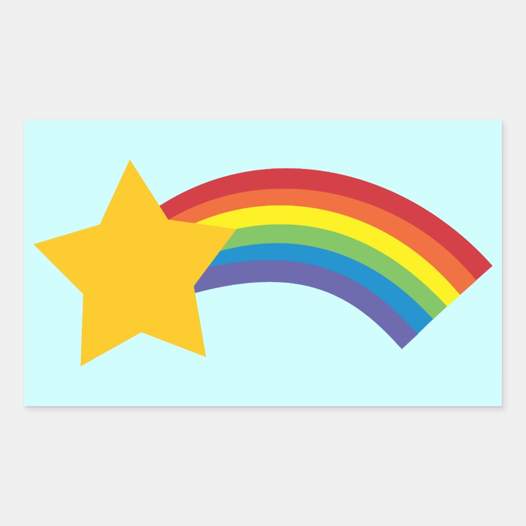 80's Retro Pop Rainbow Shooting Star Stickers | Zazzle