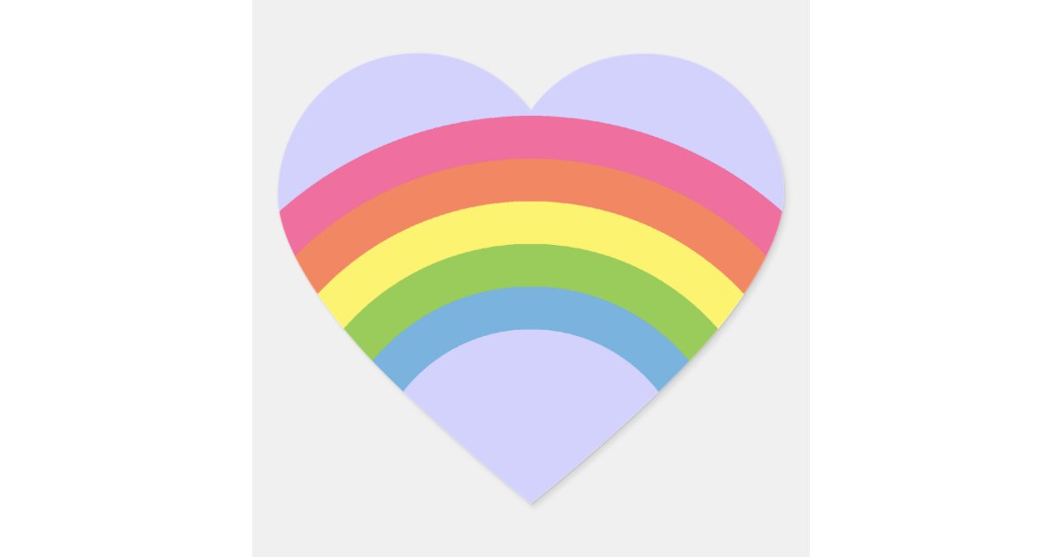 80's Retro Rainbow Heart Stickers | Zazzle