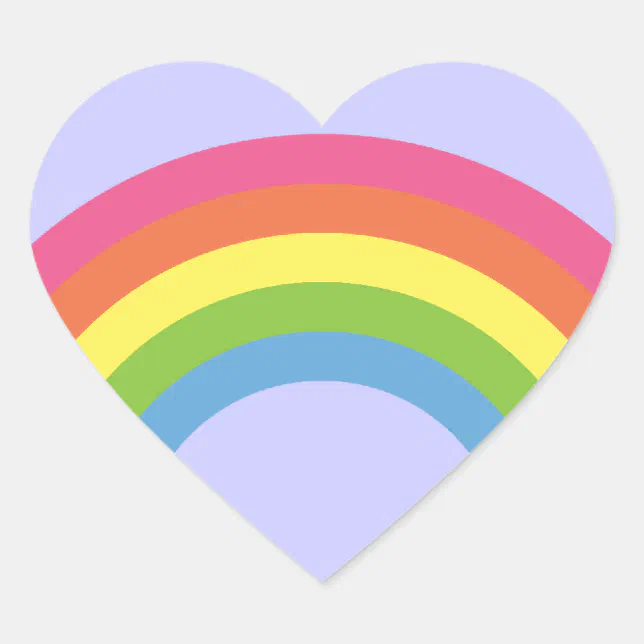 80's Retro Rainbow Heart Stickers | Zazzle
