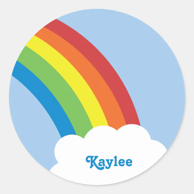 80's Retro Rainbow Name Stickers | Zazzle