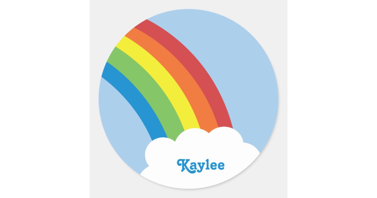 80's Retro Rainbow Name Stickers | Zazzle