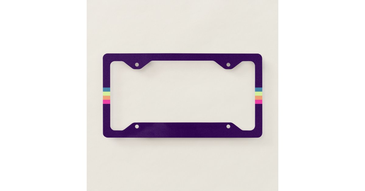 80s Retro Striped Stripes License Plate Frame | Zazzle