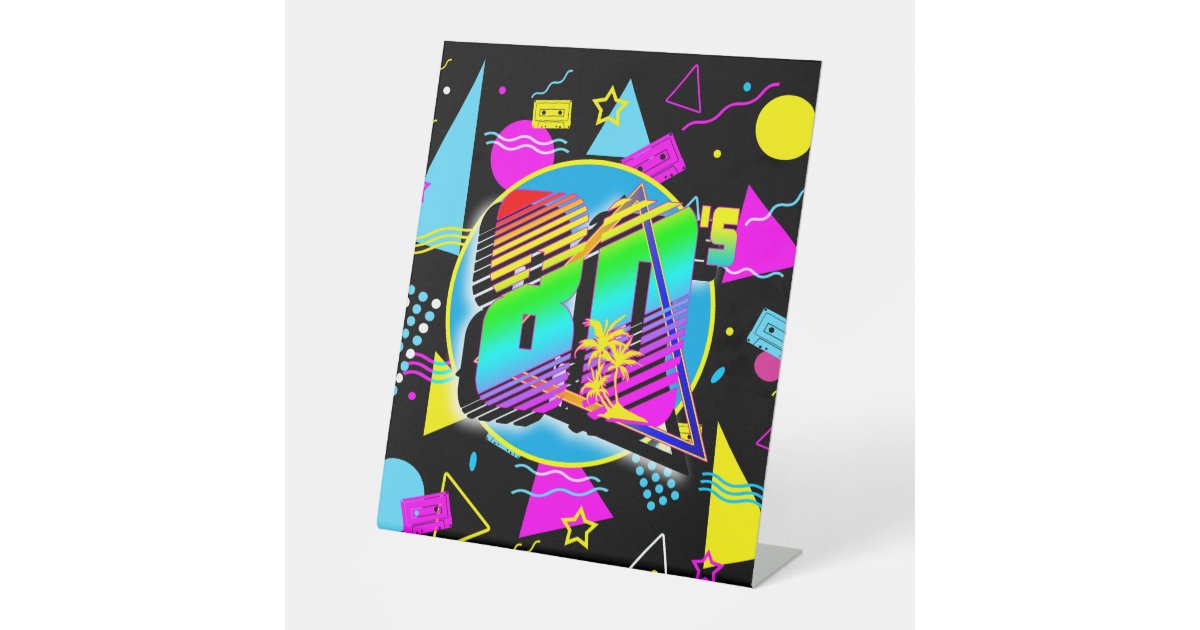 80'S RETRO VINTAGE OLD SCHOOL STYLE PEDESTAL SIGN | Zazzle