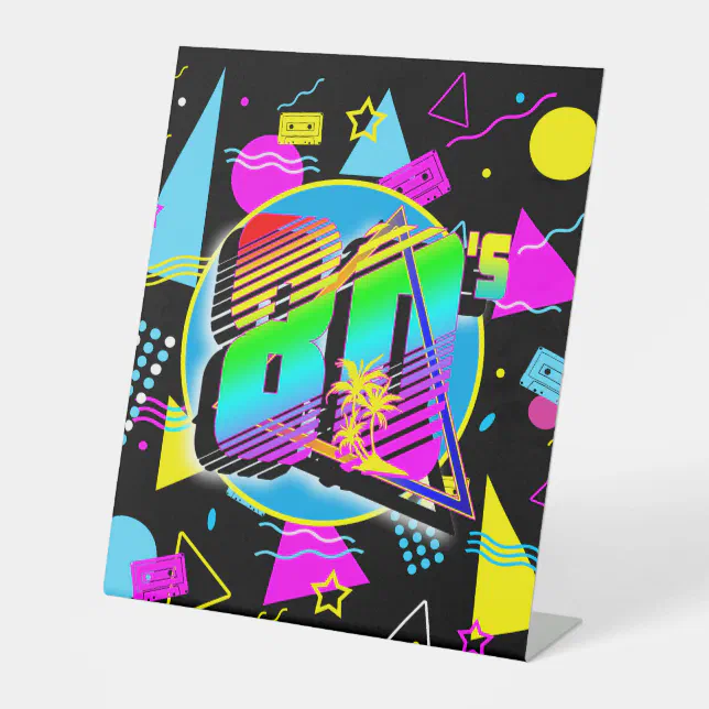 80'S RETRO VINTAGE OLD SCHOOL STYLE PEDESTAL SIGN | Zazzle