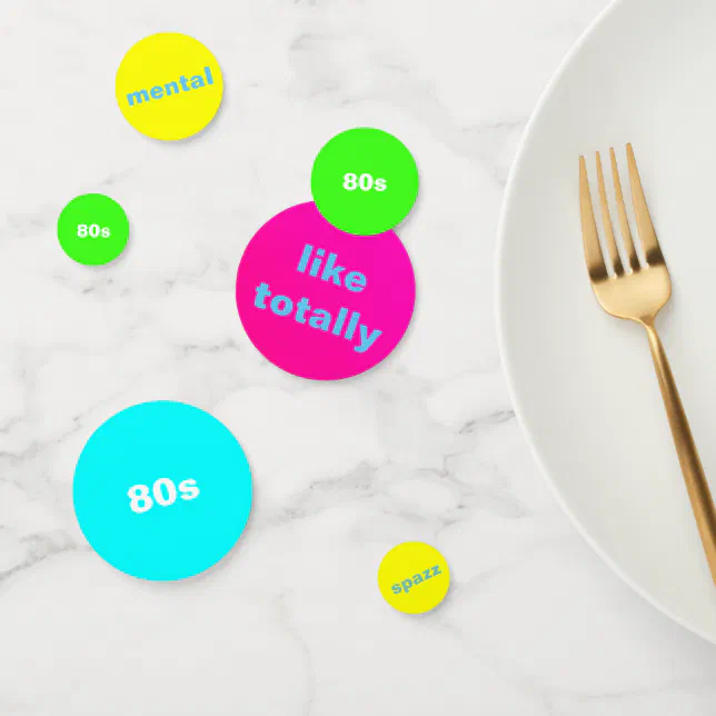 80s table confetti with sayings from the 80s | Zazzle