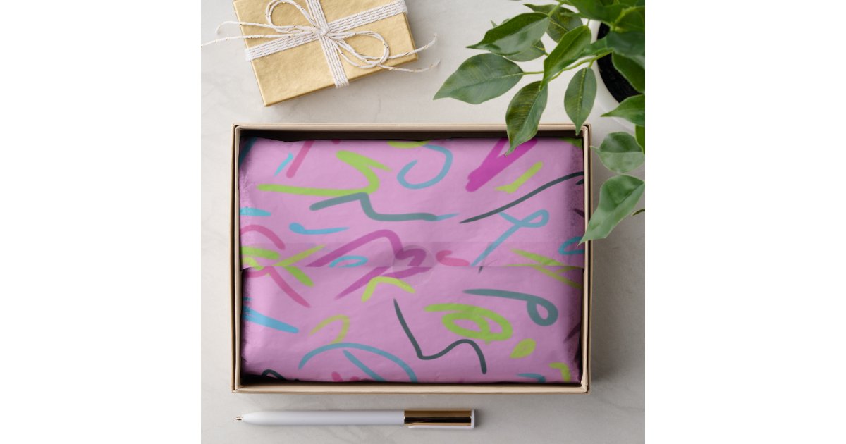 80s Vintage Print in Pink Tissue Paper | Zazzle