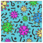 Cute Cartoon Germs Viruses Bacteria Microbe Fabric | Zazzle.com