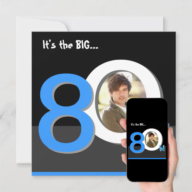 80th Big 8Oh! Photo Template Birthday Party | Zazzle
