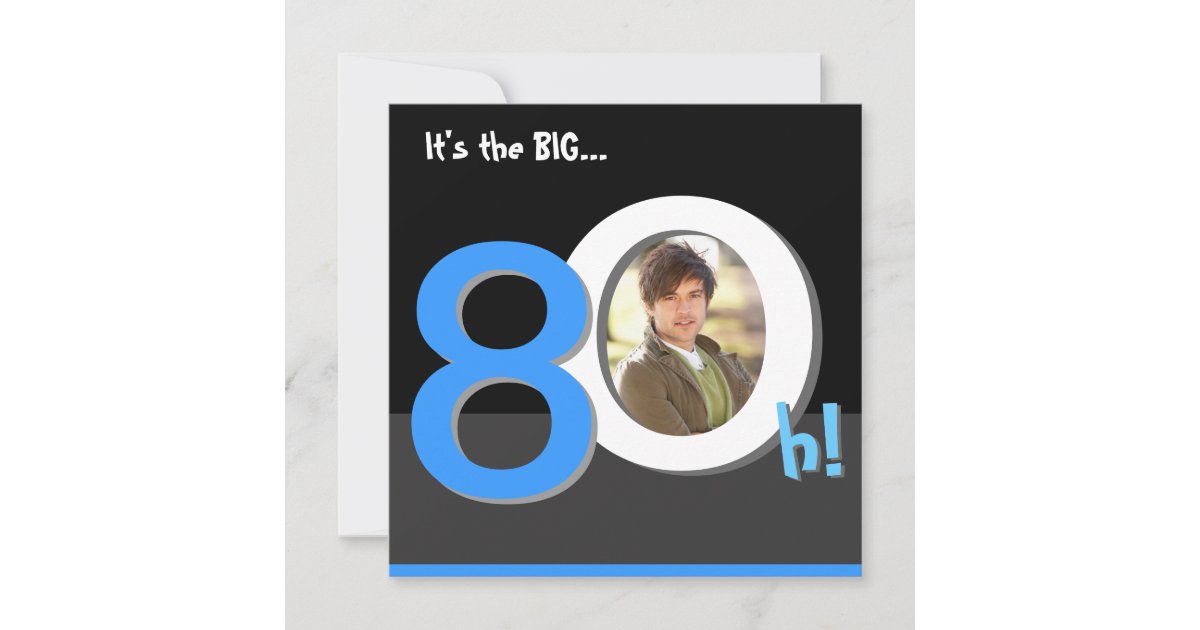 80th Big 8Oh! Photo Template Birthday Party | Zazzle