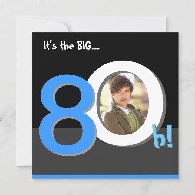 80th Big 8Oh! Photo Template Birthday Party | Zazzle