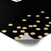 80th Birthday Black Gold Photo Party Poster | Zazzle