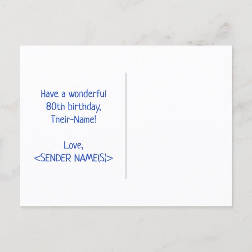 80th Birthday: Bold, Fun, Simple, Rainbow 80 Postcard | Zazzle