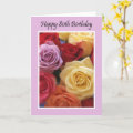 80th Birthday Colorful Roses Card | Zazzle
