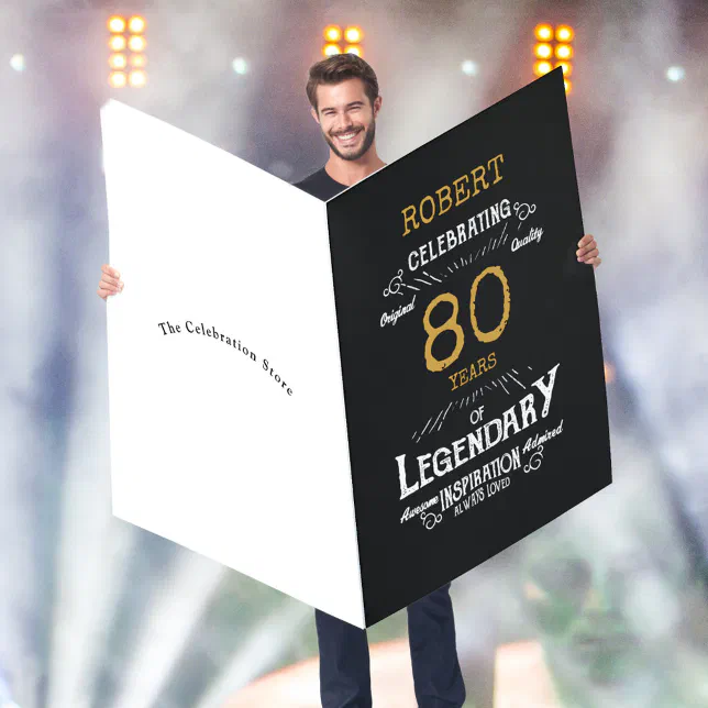 80th Birthday Custom Jumbo Legendary Funny Card | Zazzle