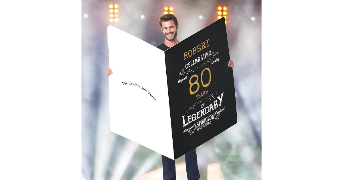 80th Birthday Custom Jumbo Legendary Funny Card | Zazzle