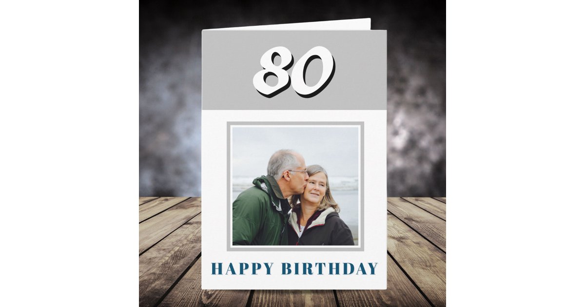 80th Birthday Custom Photo Personalized Card | Zazzle