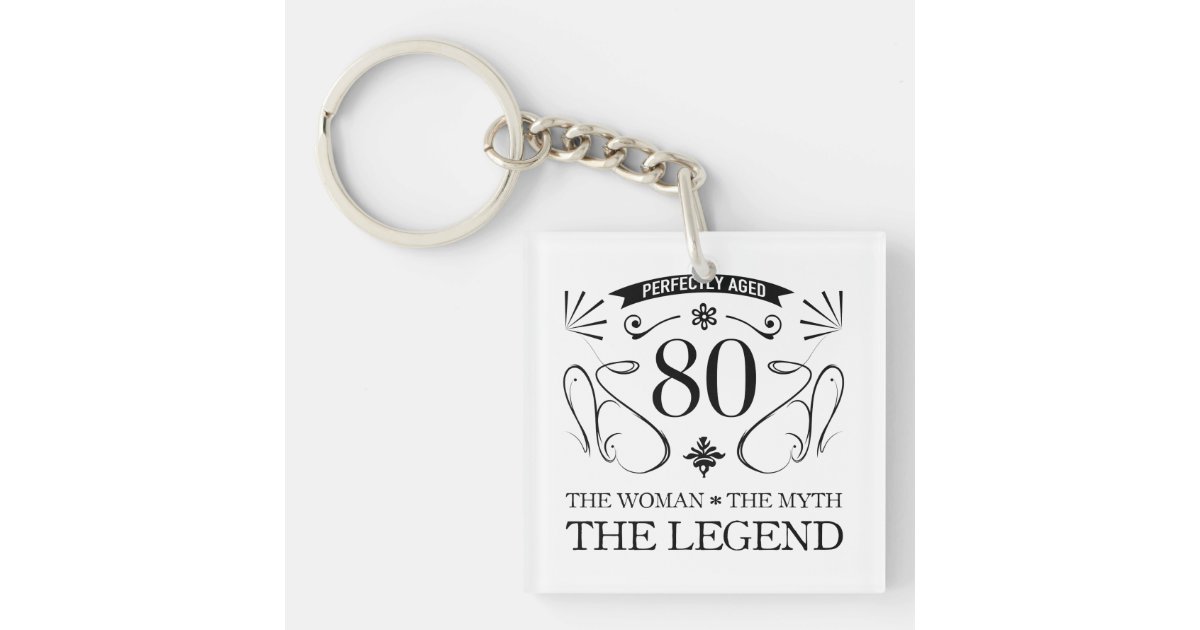 80th Birthday For Women Keychain | Zazzle