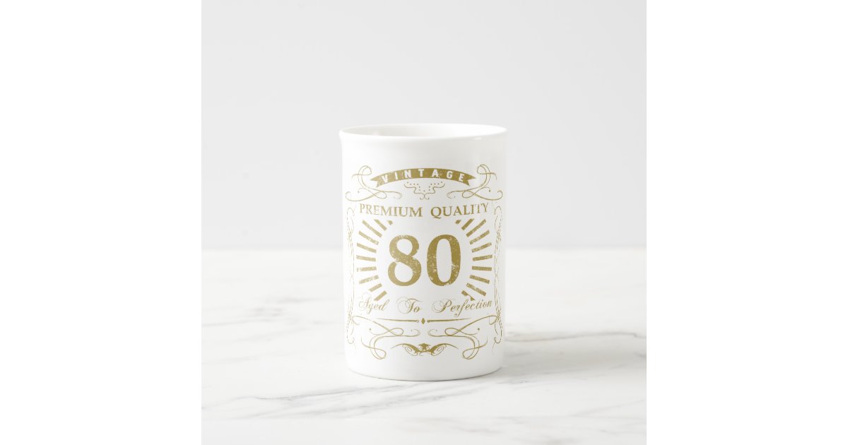 80th Birthday Gag Gift Bone China Mug | Zazzle