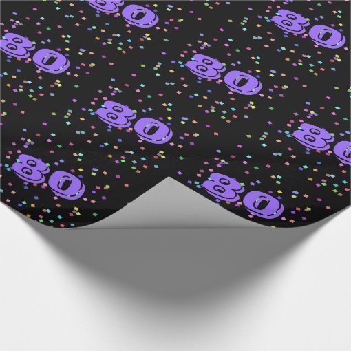 80th Birthday Gift Wrap Wrapping Paper | Zazzle
