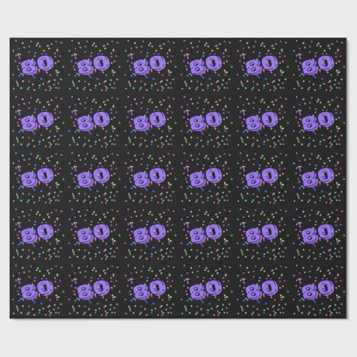 80th Birthday Gift Wrap Wrapping Paper | Zazzle
