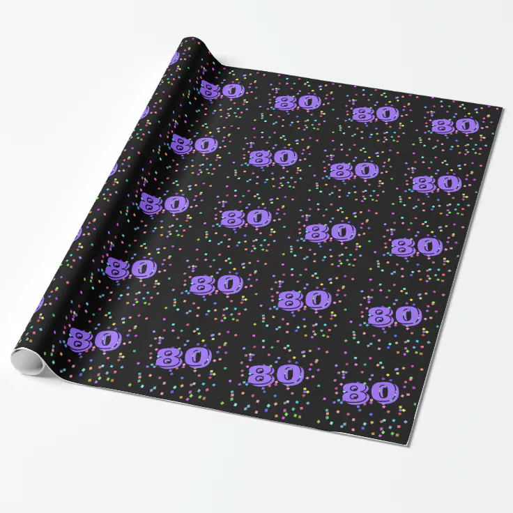 80th Birthday Gift Wrap Wrapping Paper | Zazzle