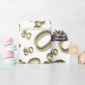 80th Birthday Gold/White number 80 Pattern (L) Wrapping Paper | Zazzle